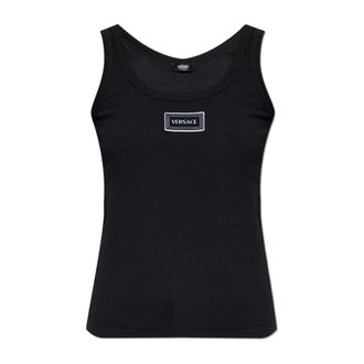 Versace Geripptes Tanktop aus Stretch-Baumwolle - - Tops - Damen - Schwarzk - S