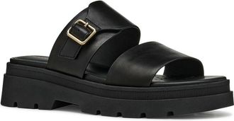 Geox Damen D ADACTER S A Flat Sandal, Black, 39 EU