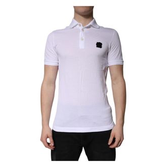 Dolce & Gabbana Kurz&auml;rmeliges Polo-T-Shirt - - Tops - Herren - Wei&szlig; - XS