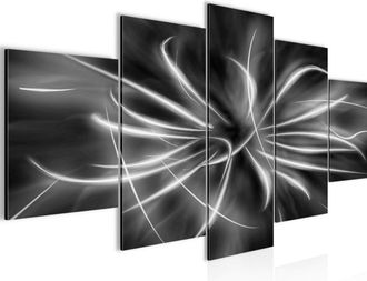 Runa Art Bild Wohnzimmer Schlafzimmer Abstrakt 5 Teilig Schwarz Weiss Wandbilder auf Vlies Leinwand 100053c