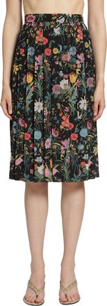 Gucci Printed Silk Midi Skirt