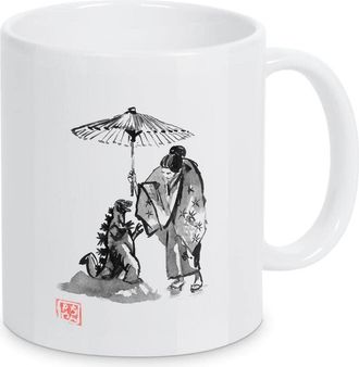 artboxONE Tasse Geisha and Baby Godzilla von p&eacute;chane - Kaffeetasse Film