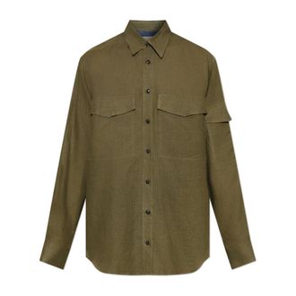 Paul Smith Homme, Chemises, Vert, Taille: XL Chemise en lin avec poches