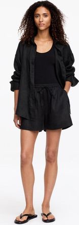 Arket Leinenshorts Mit Kordelzug -Schwarz