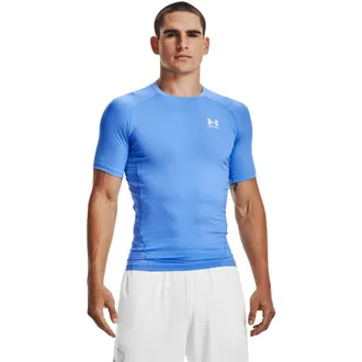 Under Armour Herren UA HG Armour Comp SS, kurz&auml;rmliges Funktionsshirt, schnelltrocknendes T-Shirt mit Kompressionspassform, Carolina Blue (475)/Wei&szlig;, S