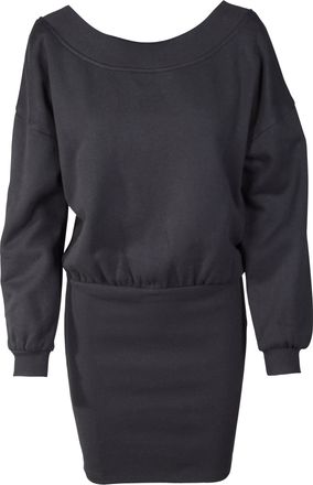 Urban Classics Damen Ladies Sweat Off Shoulder Dress Kleid, per Pack Schwarz (Black 00007), 34 (Herstellergr&ouml;&szlig;e: XS)