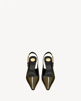 Saint Laurent E25 Slingback Heel - Olive