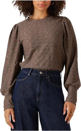 Object Objlaila L/s Re Top Noos - - Blouses & Shirts - Damen - Braun - XS
