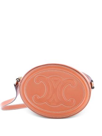 Celine sac &agrave; bandouli&egrave;re Triomphe Oval en cuir - Marron