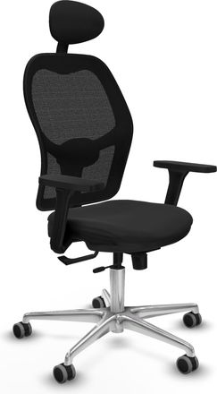 Piqueras y Crespo Jorquera Pc Stuhl mit 3D-Armen, h&ouml;henverstellbarer Lendenwirbelst&uuml;tze und festem Kopfteil, ausgestattet mit Syncro/Traslack und injiziertem Schaumstof