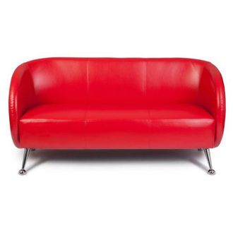 hjh OFFICE Lounge Sofa ST. Lucia Kunstleder 3-Sitzer Sofa mit weicher Polsterung, besonders bequem, Rot, 713405