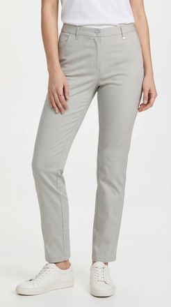 KjBrand 5-Pocket-Hose KJBRAND Betty Bengaline, Damen, Gr. 44, N-Gr, grau (silber), Web, Obermaterial: 80% Viskose, 17% Polyamid, 3% Elasthan, bequem lang, Hos