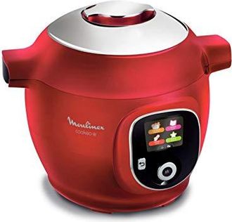 Moulinex Multicuiseur Intelligent Cookeo+ 6L 6 Modes de Cuisson 150 Recettes Pr&eacute;programm&eacute;es Jusqu&agrave; 6 Personnes Rouge CE851500