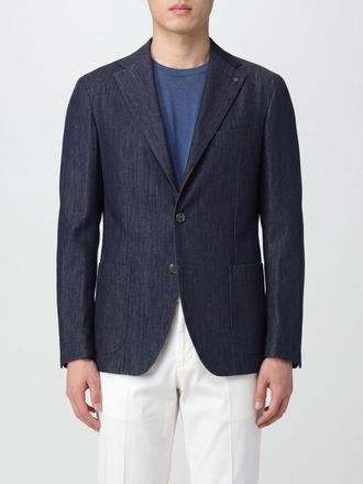 Tagliatore Einreihiger Baumwollblazer mit fallendem Revers und aufgesetzten Taschen