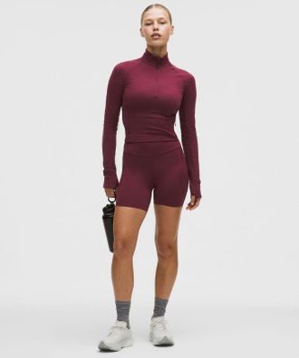 lululemon Short Fast and Free taille haute 5 poches pour Femmes - 15 cm - Burgundy - Taille 4