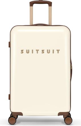 SuitSuit Koffer Gro&szlig; 66 cm - Leicht Hartschalen Reisekoffer mit Rollen - TSA-Schloss - 59 L - Fab Seventies Antique White
