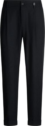 Strellson Homme, Pantalons, Noir, Taille: W35 L34 Pantalon en Tissu L&eacute;ger avec Plis et Revers