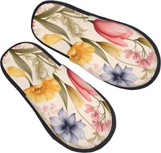 Generic Tulipe Printani&egrave;re, Marguerite Femme Homme Chaussures De Maison Respirantes Chaussons Doux Pantoufles Pour Automne Ext&eacute;rieur Int&eacute;rieur L