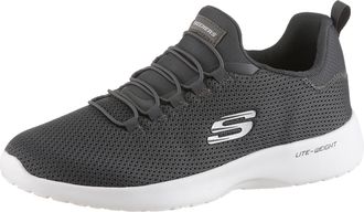Skechers Slip-On Sneaker SKECHERS DYNAMIGHT, Herren, Gr. 41, grau, Textil, Schuhe, Slipper, Sneaker mit Memory Foam, Topseller