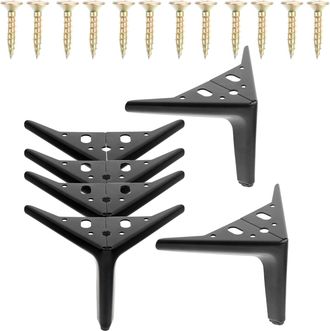 Lurrose Metall Möbelfüße Ersatzset Schwarz Dreieckige Stabile Sofabeine Nachttisch Tischbeine Möbelstützfüße Für Sofa Couchtisch Schlafzimmer Badezimmer