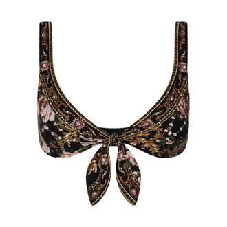 Camilla Ruched Tie Front Bra - - Swimwear - Damen - Schwarzk - S
