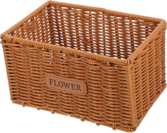 Angoily Geflochtener Pflanzenkorb Klein aus Strapazierf&auml;higem Material Runder Aufbewahrungskorb f&uuml;r Wohnzimmer und B&uuml;ro Formstabiler Blumentopf