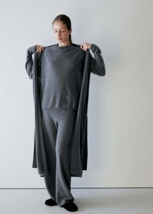 Mango Cardigan 100 % cachemire coupe longue gris - Femme - S - MANGO