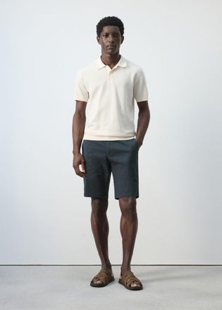 Mango Bermuda slim-fit chino coton bleu marine - Homme - 38 - MANGO MAN