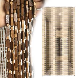 Generic Perlenvorhang Bambus Türvorhang 60x180cm 90cmx200cm Hängevorhang Für Türen Perlen Vorhänge Für Türen, Wohnzimmer, Als Raumteiler Oder Dekoration(Braun