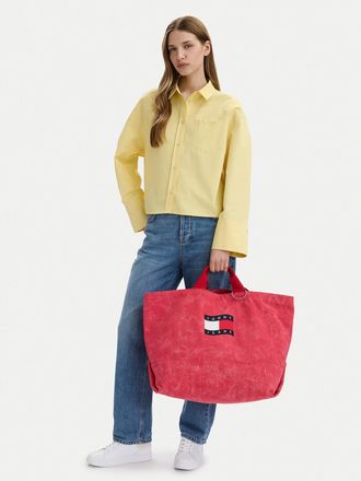 Tommy Jeans Handtasche Tommy Jeans Tjw Wave Flag Med Tote AW0AW18466 Korallenfarben