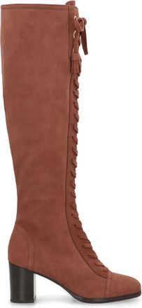 Alberta Ferretti bottines vernies à lacets - Marron