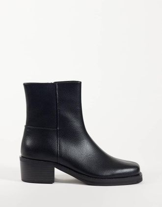 Asos bottes zipp&eacute;es &agrave; talons en noir textur&eacute;
