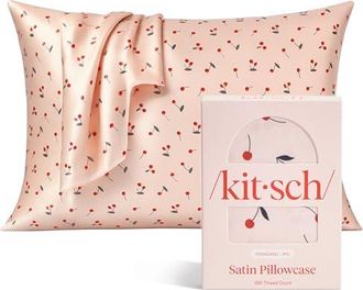 Kitsch Satin-Kissenbezug, weicher als Seidenkissenbezüge, kühlende Kissenbezüge, Satin-Kissenbezug mit Reißverschluss für Haare, Haut und hochwertigen Schlaf