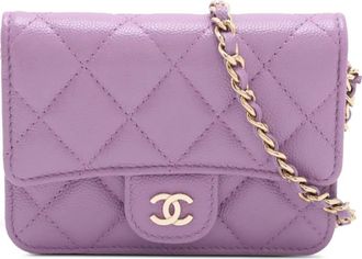 Chanel mini sac à bandoulière matelassé à rabat (2021) - Violet