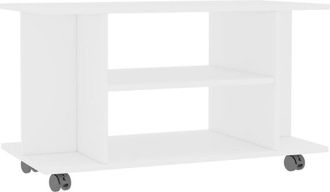 vidaXL Vidaxl - TV-Schrank mit Rollen Wei&szlig; 80x40x45 cm Holzwerkstoff