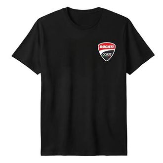 Generico T-shirt Ducati Logo noir pour homme 100 % coton, Noir, XXL