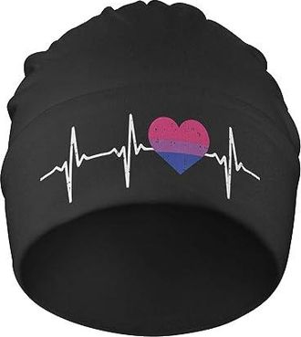 Generic Homme Femme Bonnet &Agrave; Revers Battements De Coeur, Drapeau Bisexuel, Coeur Dr&ocirc;le, Fiert&eacute; LGBT, Infirmi&egrave;re Hiver Chapeaux Doux Bonnet dhiver Chaud Bonnet