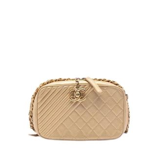 Chanel Sac bandouli&egrave;re Coco Boy doccasion - Femme - Pre-owned - Beige - Taille: ONE Size