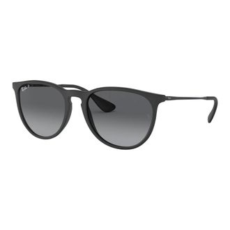 Ray-Ban Femme, Accessoires, Noir, Taille: 54 MM Lunettes de Soleil en Caoutchouc Noir Gris Ombr&eacute; Erika