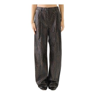 Just Cavalli Weite Hose mit Tigerdruck - - Trousers - Damen - Braun - XS
