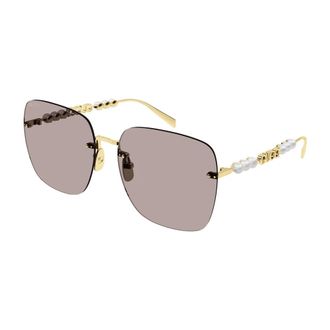 Gucci Perle Sonnenbrille - - Accessories - Damen - Gelb - 63 MM