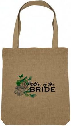 Fabulous Sac Shopping Tote Bag Aspect Lin - Mother of the Bride Wedding Bridal Blue Flowers - Sac de Courses Toile Epaisse 360g Beige Naturel Cabas Port&eacute; Epaul