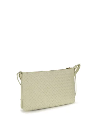 Bottega Veneta Womens Shoulder Bag Intrecciato Calf Leather Gold