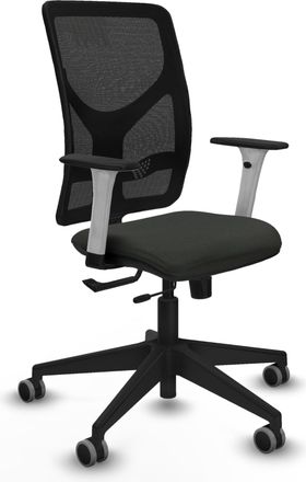 Piqueras y Crespo Gepolsterter Stuhl, schwarz, mit wei&szlig;en und schwarzen Armlehnen, h&ouml;henverstellbare Lendenwirbelst&uuml;tze, ausgestattet mit Syncro/Traslack und Schneidesc