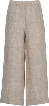 D.exterior Femme, Pantalons, Brun, Taille: 36 FR Linen Wide Pantalons