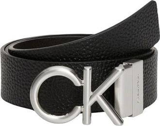 Calvin Klein Homme, Accessoires, Noir, Taille: 100 CM Logo Plaque Reversible Dress Belt