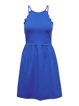 Only Damen Onlamber Strap Scallop Short Dress Ay Nn Jerseykleid, Strong Blue, M EU