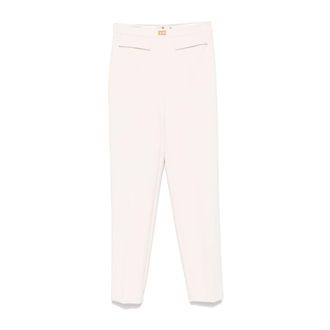 Elisabetta Franchi Pantalon Blanc avec Fermeture &Eacute;clair Lat&eacute;rale - Femme - Pantalons - Blanc - Taille: 42 FR