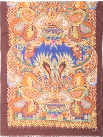 Etro Femme, Accessoires, Multicolore, Taille: ONE Size Foulard Imprim&eacute; en Coton et M&eacute;lange de Soie
