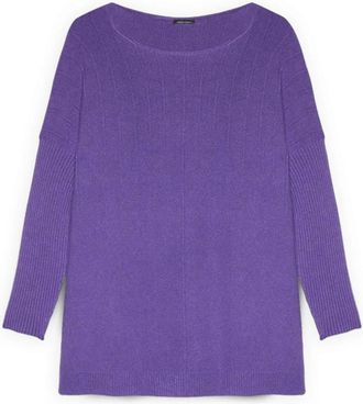 Fiorella Rubino Femme, Pulls, Violet, Taille: 40/42 FR Pull Long avec Encolure Bateau